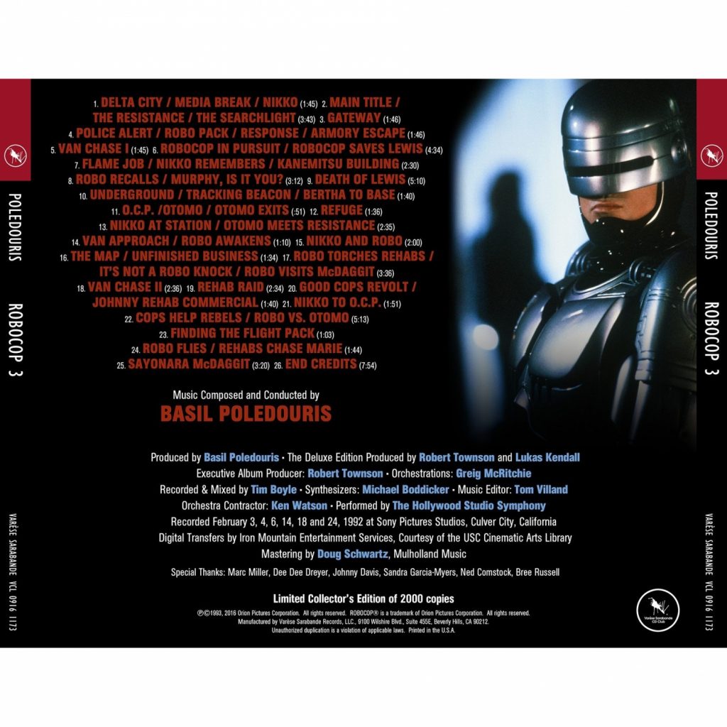 RoboCop 3: The Deluxe Edition [CD] ⋆ Soundtracks Shop